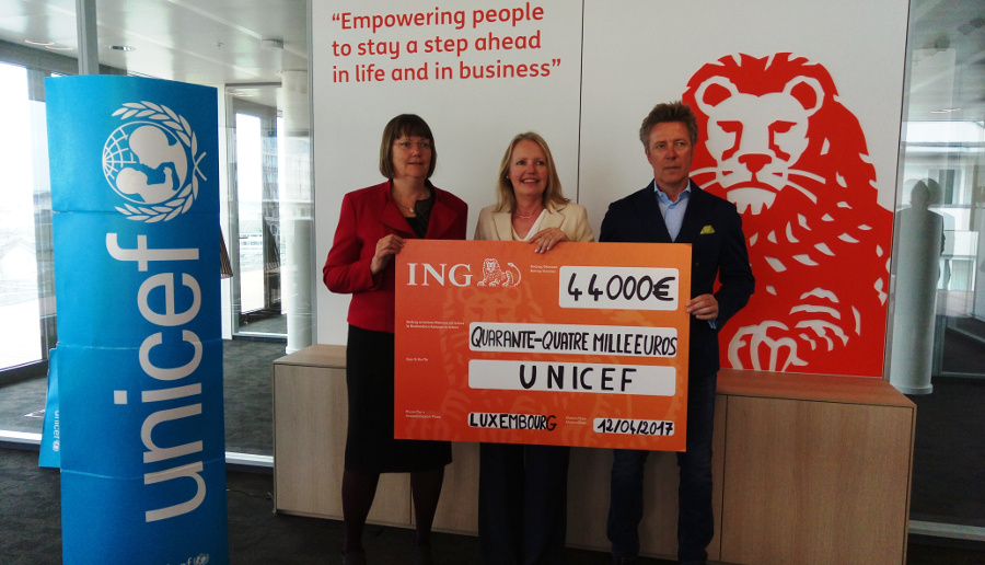 150.000 EUR versés en 4 ans par ING à UNICEF-Luxembourg au profit des ...