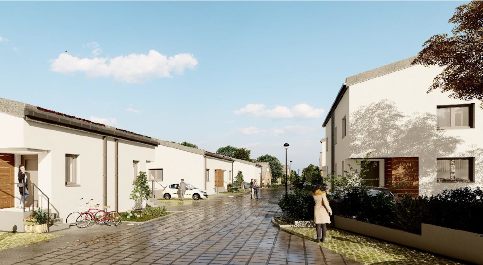 Pose de la 1ère pierre du projet de construction de dix maisons ...